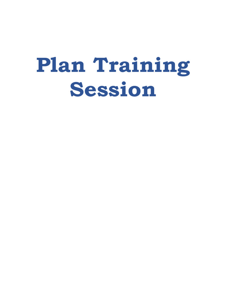 Plan Training Session Template | PDF | Chicken | Occupational Safety And Health