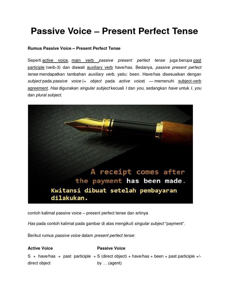 Passive Voice in Present Perfect Tense | PDF