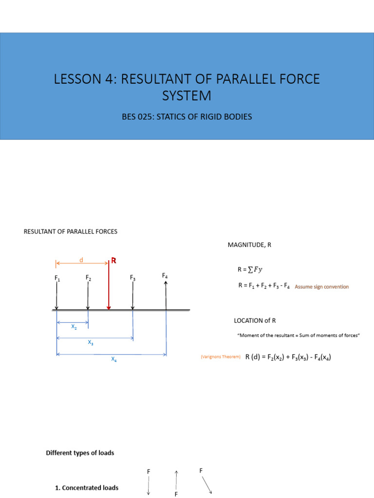 Resultant of Parallel Forces Explained | PDF | Physics | Classical ...