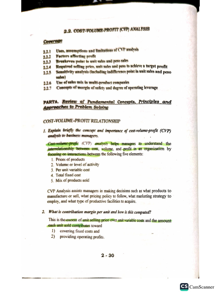 Cost-Volume-Profit (CVP) Analysis | PDF