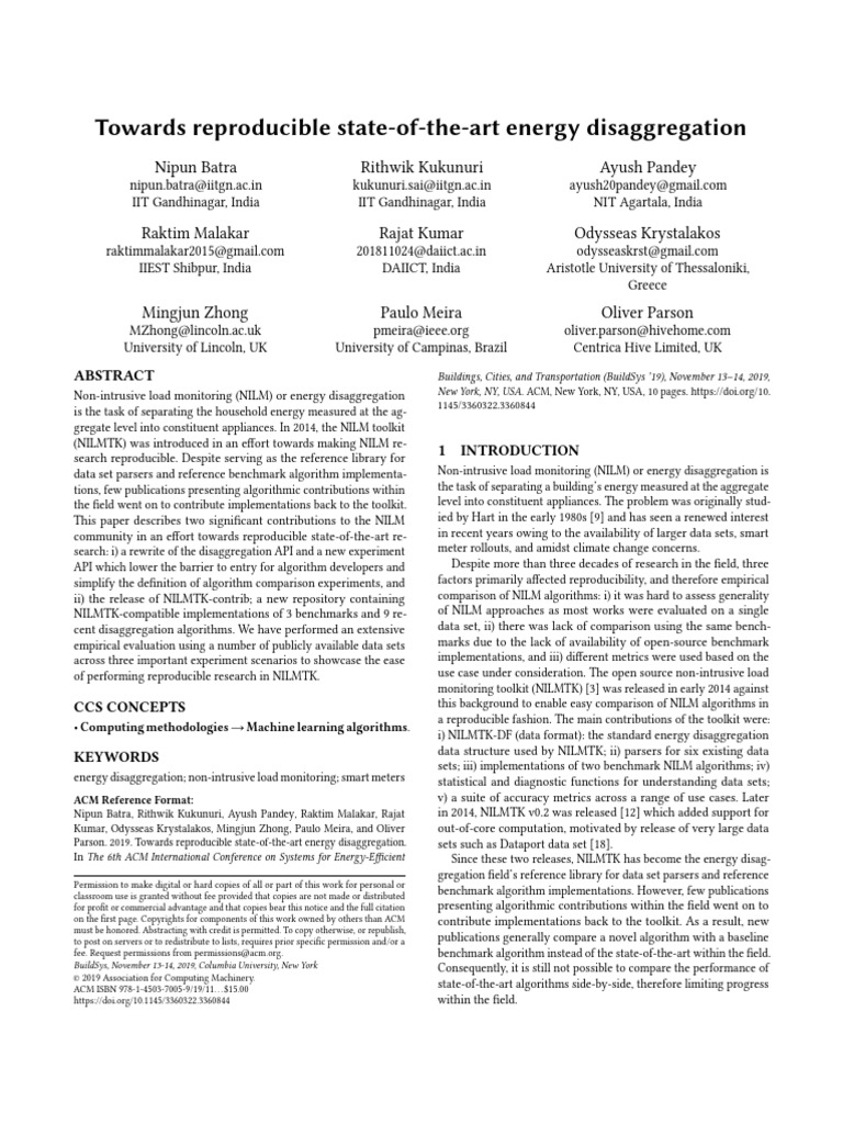 +++towards Reproducible State of Art Energy Disaggregation | PDF ...