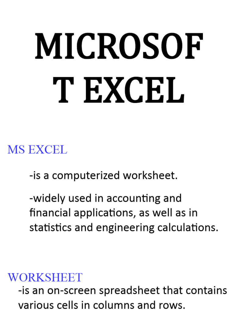 Excel SCREEN ELEMENTS | PDF | Microsoft Excel | Worksheet