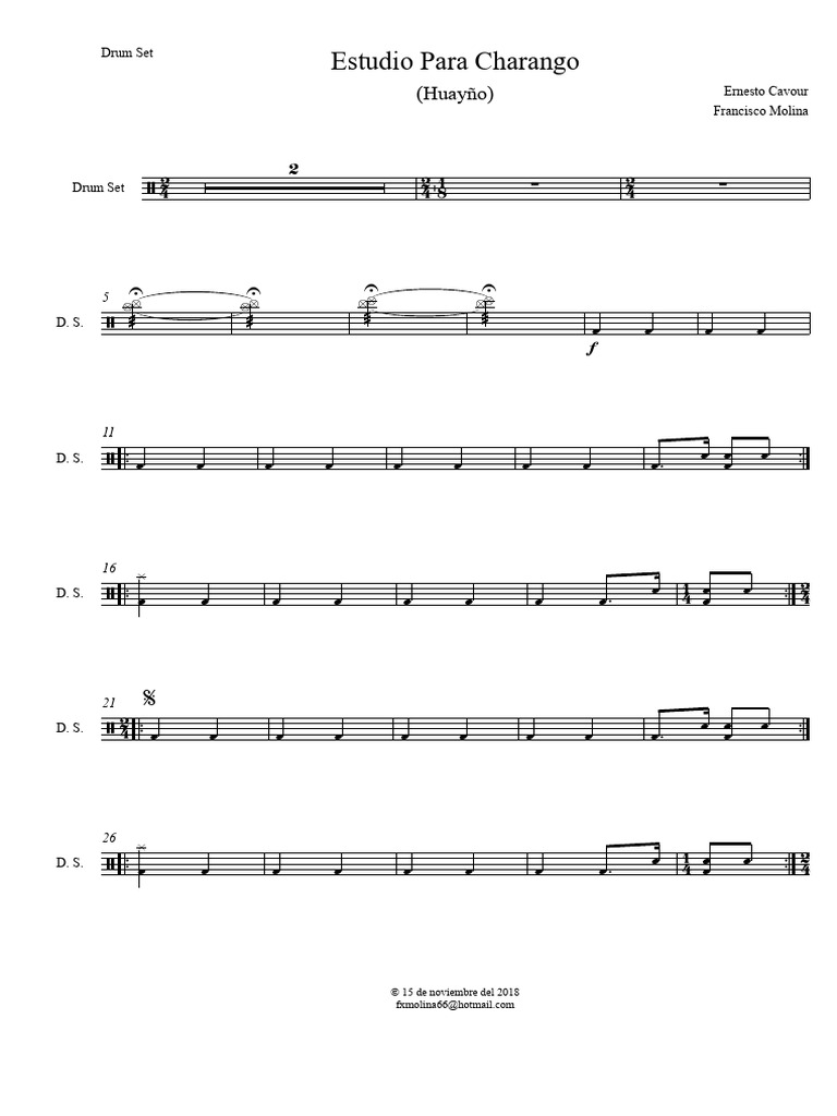 Estudio para Charango - Drum Set | PDF