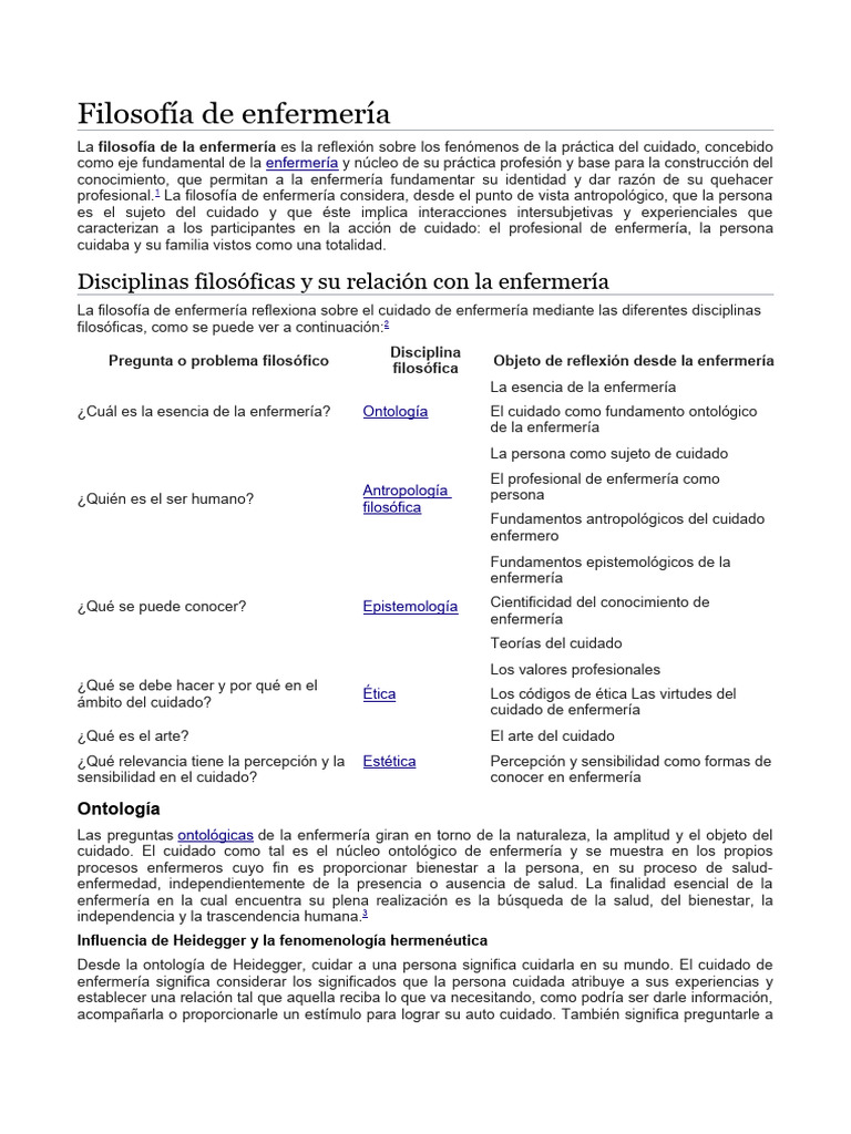 Filosofía de Enfermería | PDF | Enfermería | Conocimiento