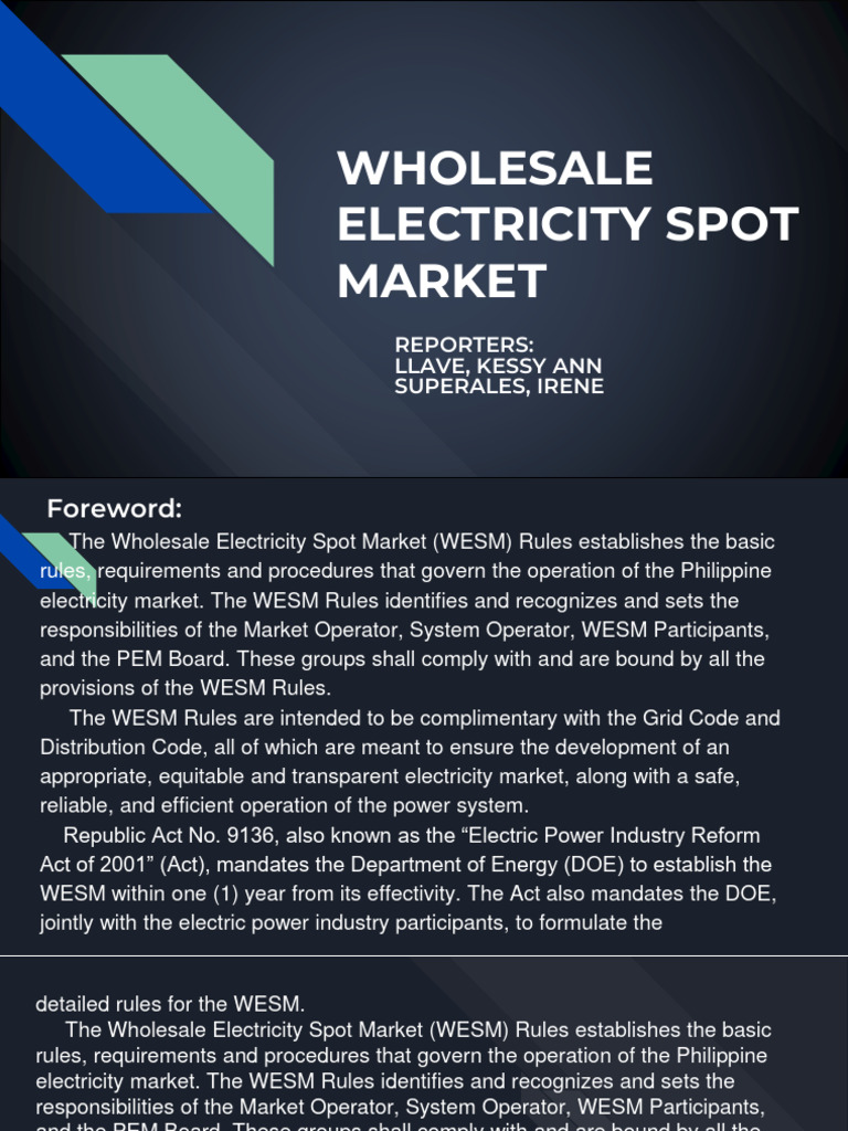 Wholesale Electricity Spot Market | Download Free PDF | Governance | Audit
