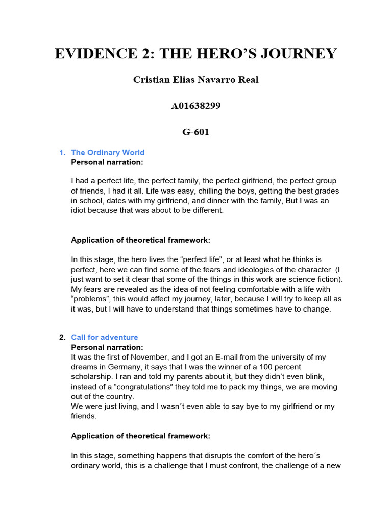 Evidence2 - The Heros Journey | PDF | Hero