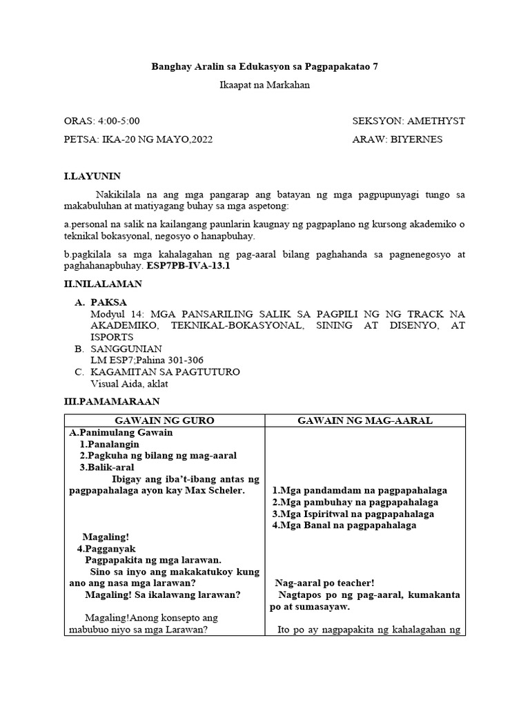 LP Esp7-Q4-Cot | PDF