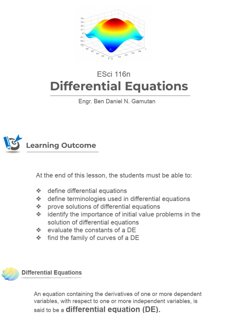 DE Module 1 | PDF | Equations | Differential Equations
