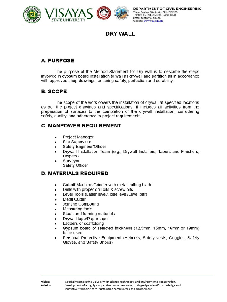 Mos Drywall | PDF | Drywall | Wall