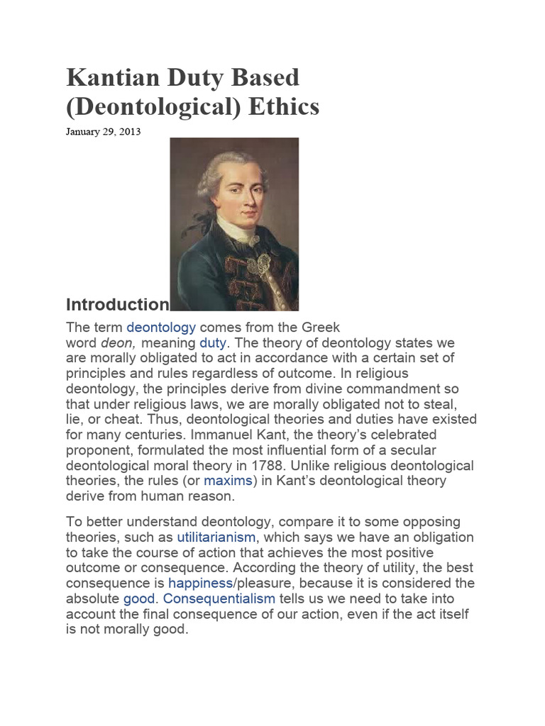 Kantian Duty Ethics Explained | PDF | Immanuel Kant | Philosophical ...