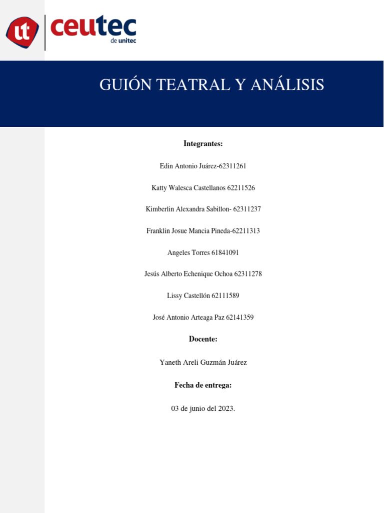 Análisis de la obra y el guion teatral | PDF | María, madre de Jesús ...