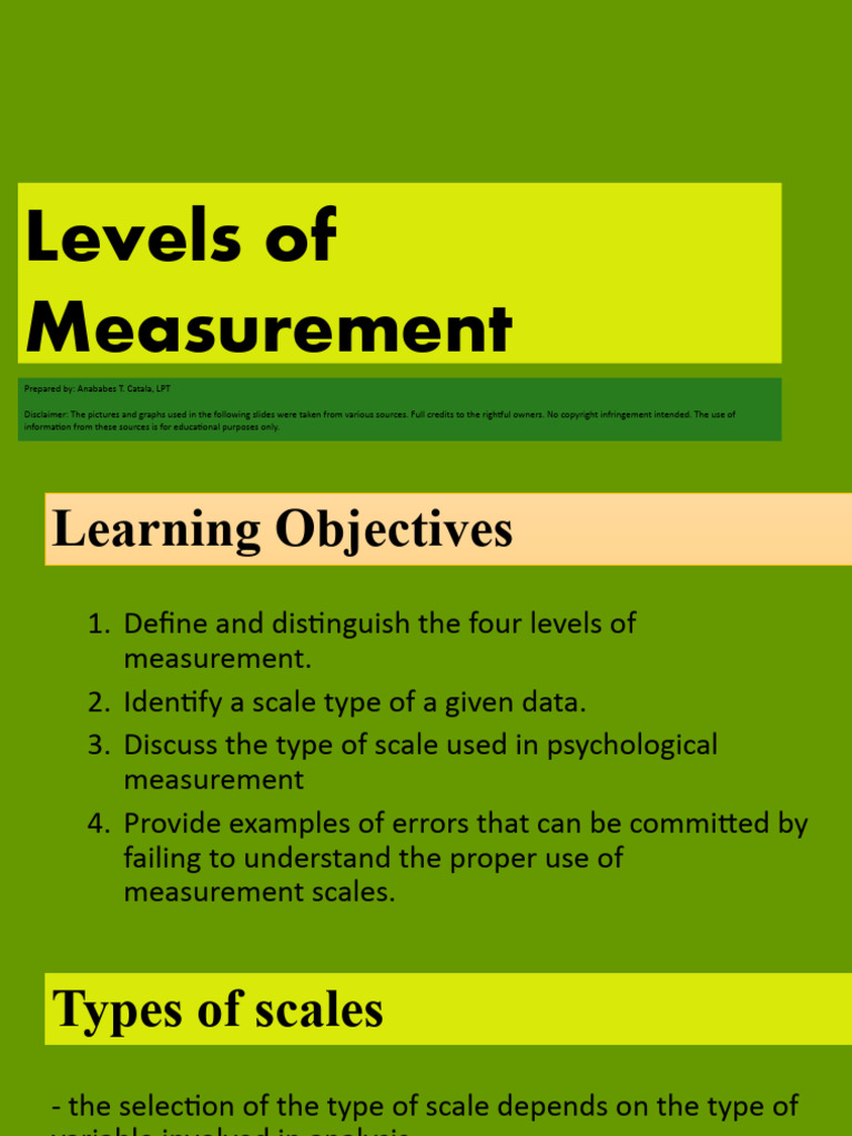 Levels of Measurement | PDF | Level Of Measurement | Measurement