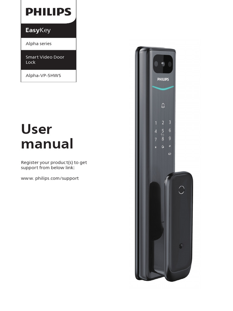 Philips EasyKey Alpha-VP-5HWS Manual | PDF | Screw | Personal Identification Number