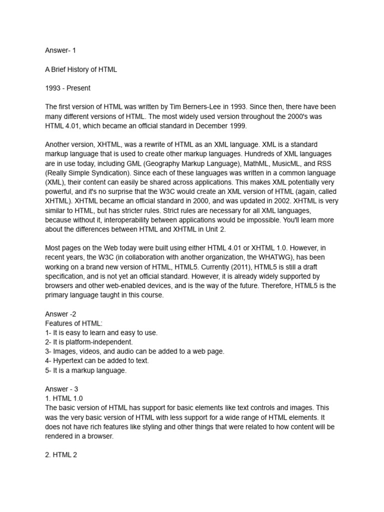 Practical 1 | PDF | Html | Xhtml