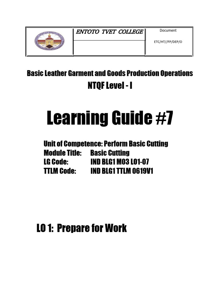 Basic Cutting LO1 | PDF | Blade | Knife