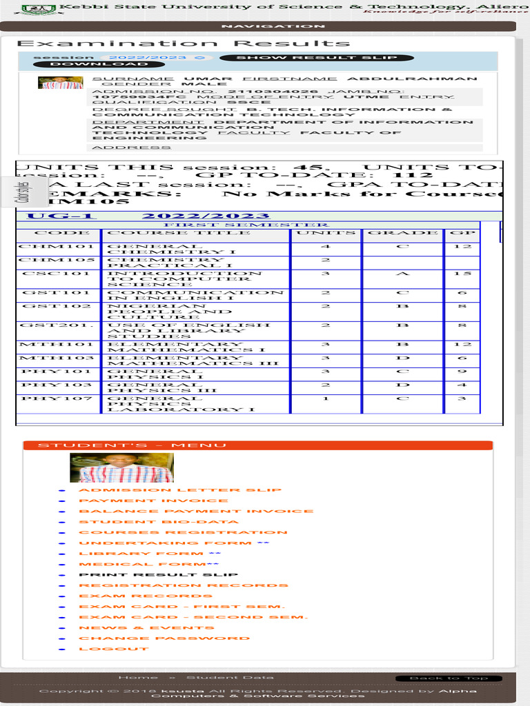 Examination Results Kebbi State University Of Science And Technology Aliero Pdf