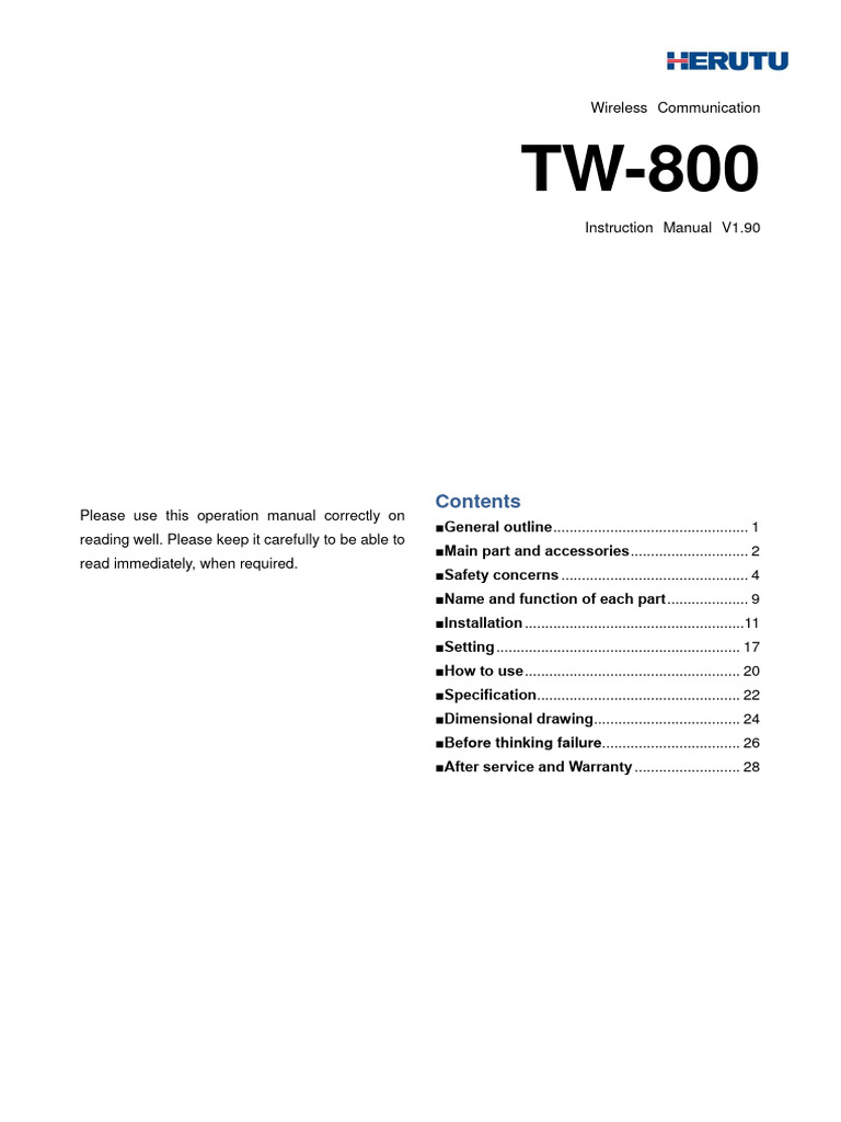 tw-800t Manual Eng | Download Free PDF | Radio | Power Supply