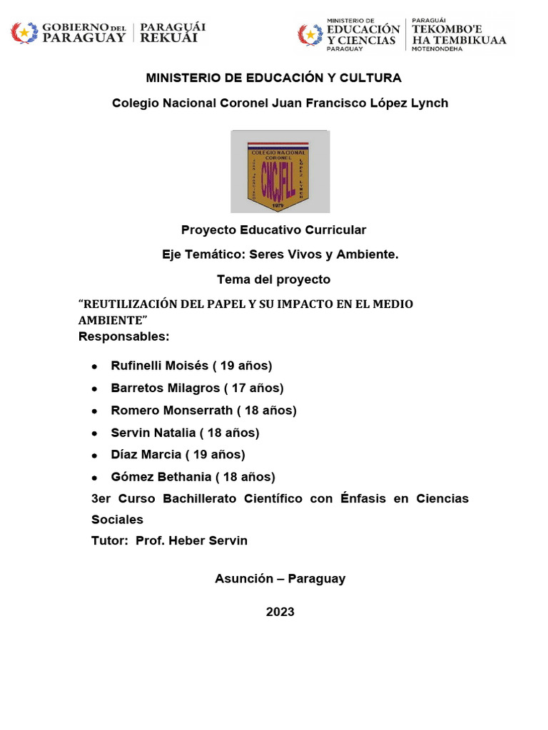 FORMATO Carat Hecho | PDF | Papel | Reciclaje