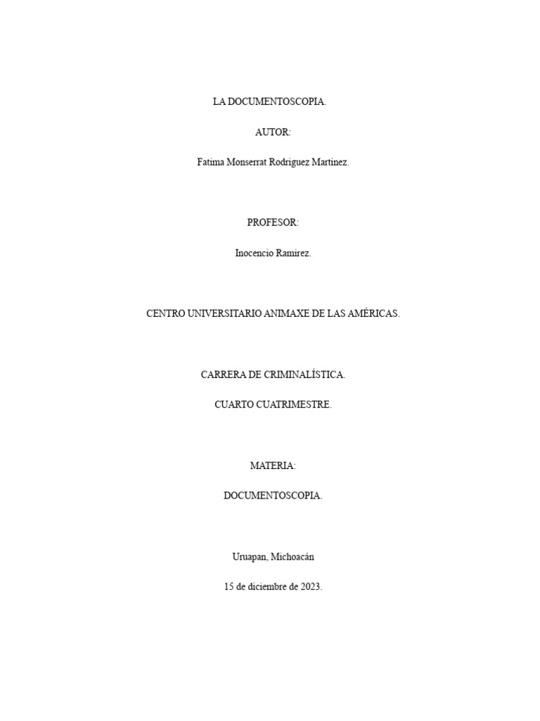 Documentoscopia en Criminalística | PDF