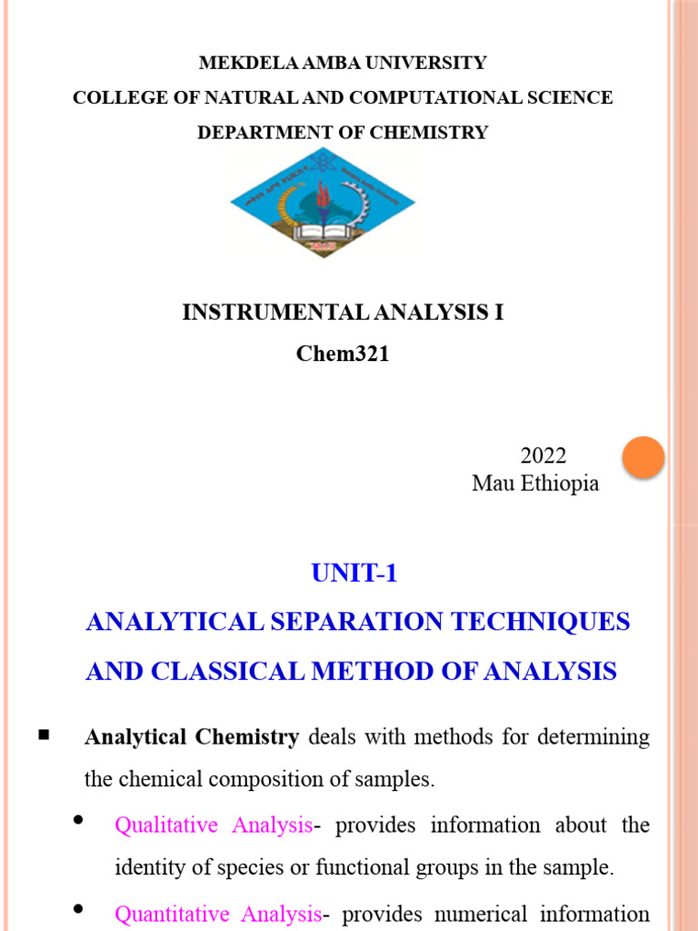 Instrumental Analysis Techniques Overview | PDF | Chromatography | Gas ...