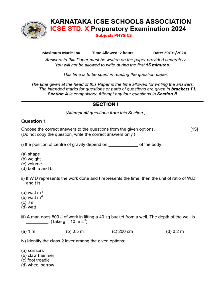 KISA Physics QP 2024 Set2 | PDF | Radioactive Decay | Radiation