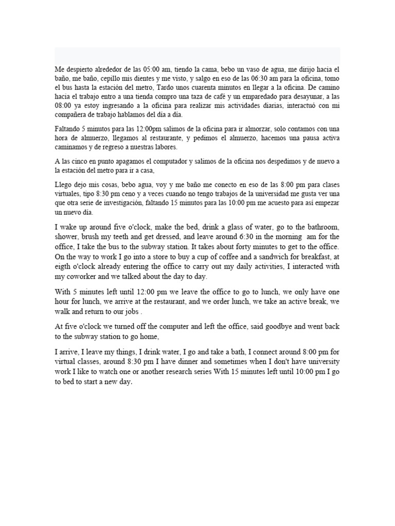 Me Despierto Alrededor de Las 05 | PDF