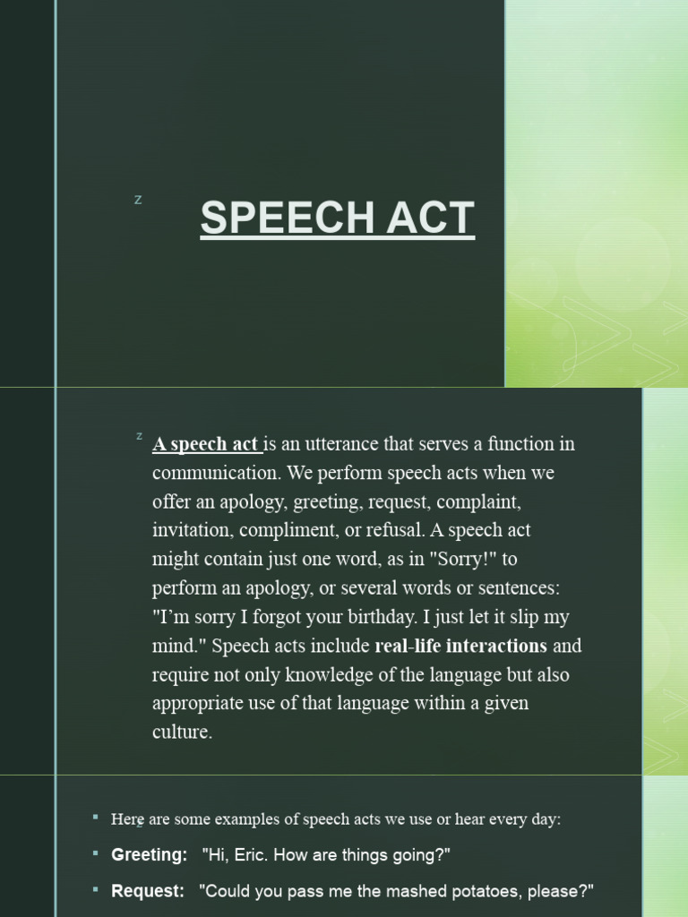 Speech Act | PDF | Speech | Cognitive Science