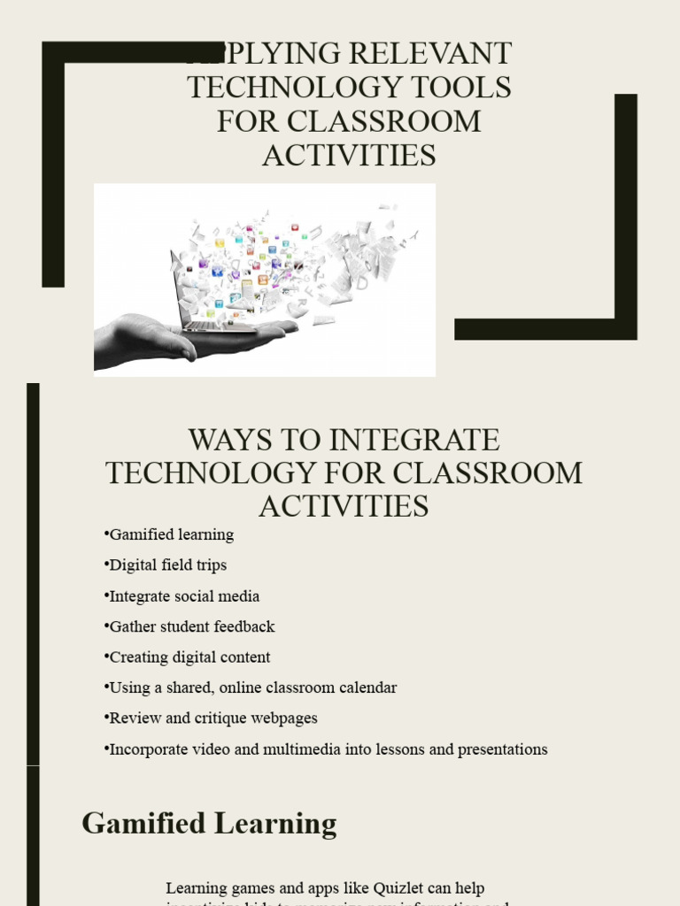 Applying Relevant Technology Tools for Classroom Activities | PDF ...