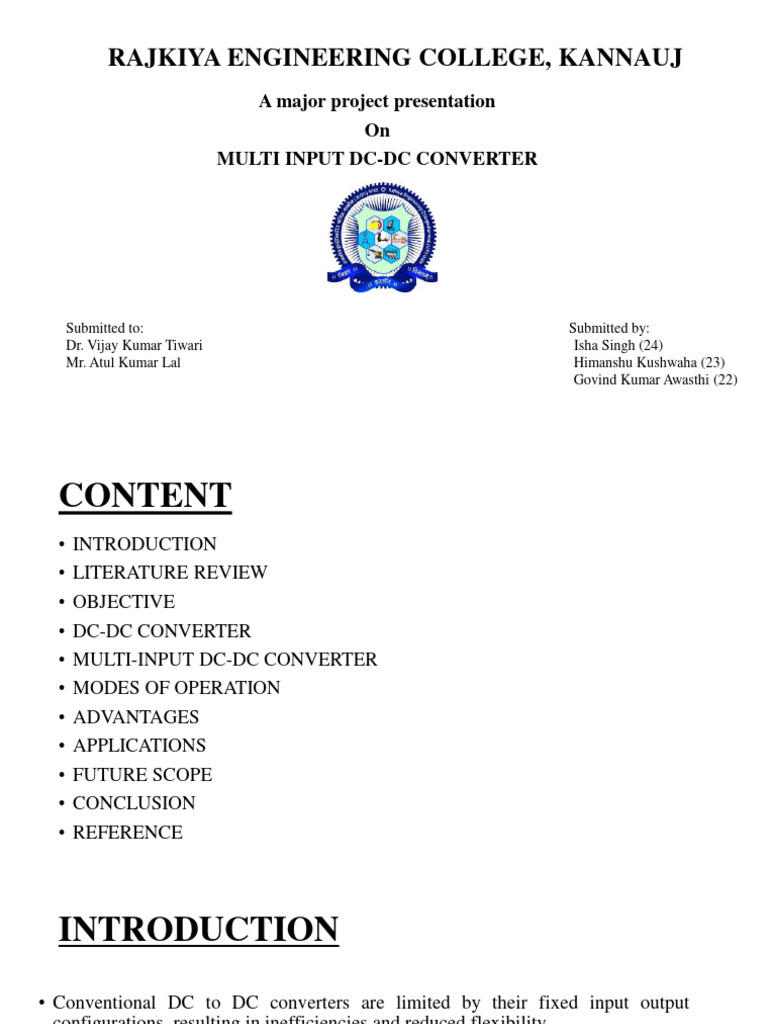 Multi Input DC - DC Convertor | PDF | Power Electronics | Direct Current Multi Input DC - DC Convertor | PDF | Power Electronics | Direct Current