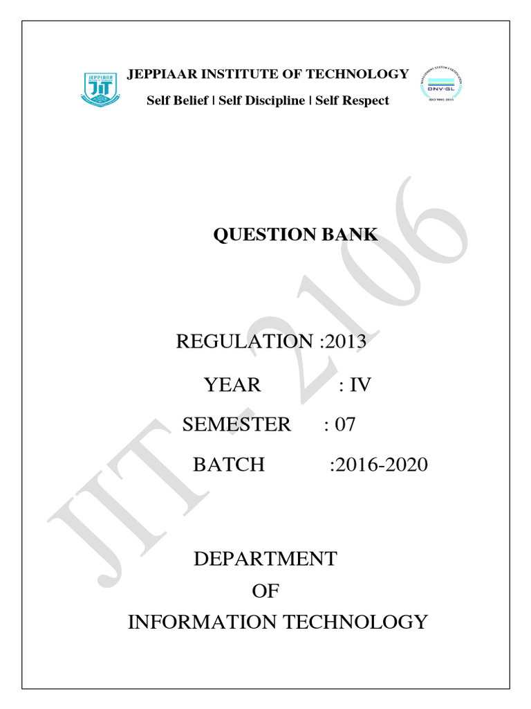7th Sem IT QB | PDF