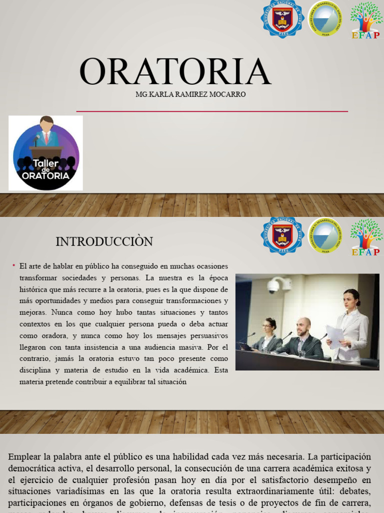 Importancia y Tipos de Oratoria | PDF | Hablar en público ...