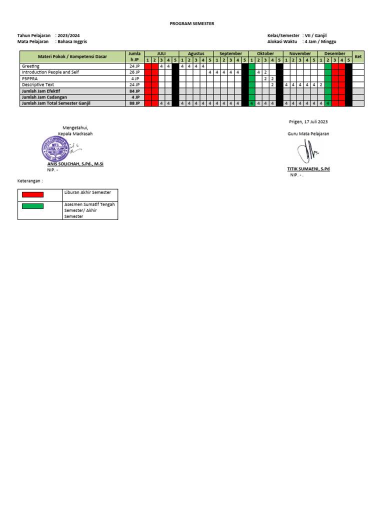 Prosem 2023-2024 | PDF