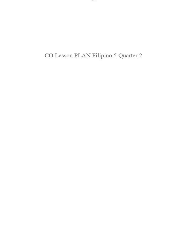 Fil 5 CO Lesson Plan Q2 | PDF