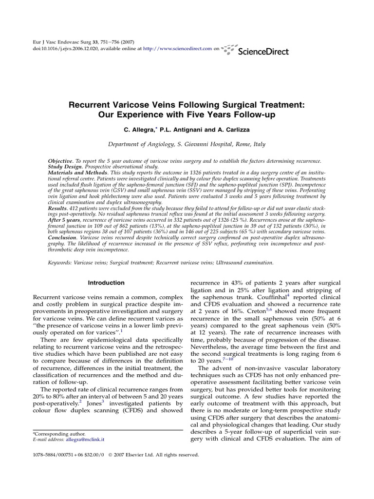 Experiece | PDF | Varicose Veins | Vein