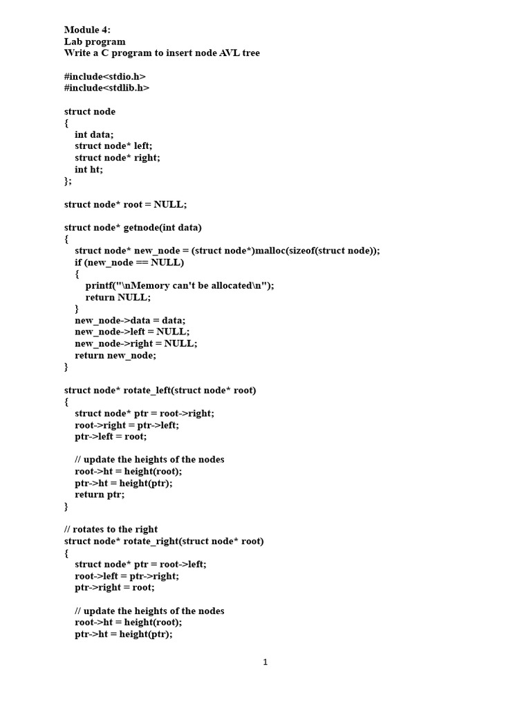 AVL Tree Program in C | Download Free PDF | Computer Science ... AVL Tree Program in C | Download Free PDF | Computer Science ...