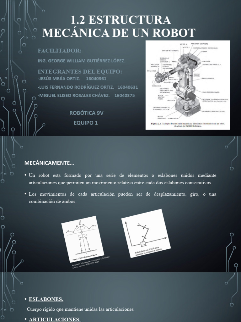 Estructura Mecanica de Un Robot | PDF | Eje | Cinemática