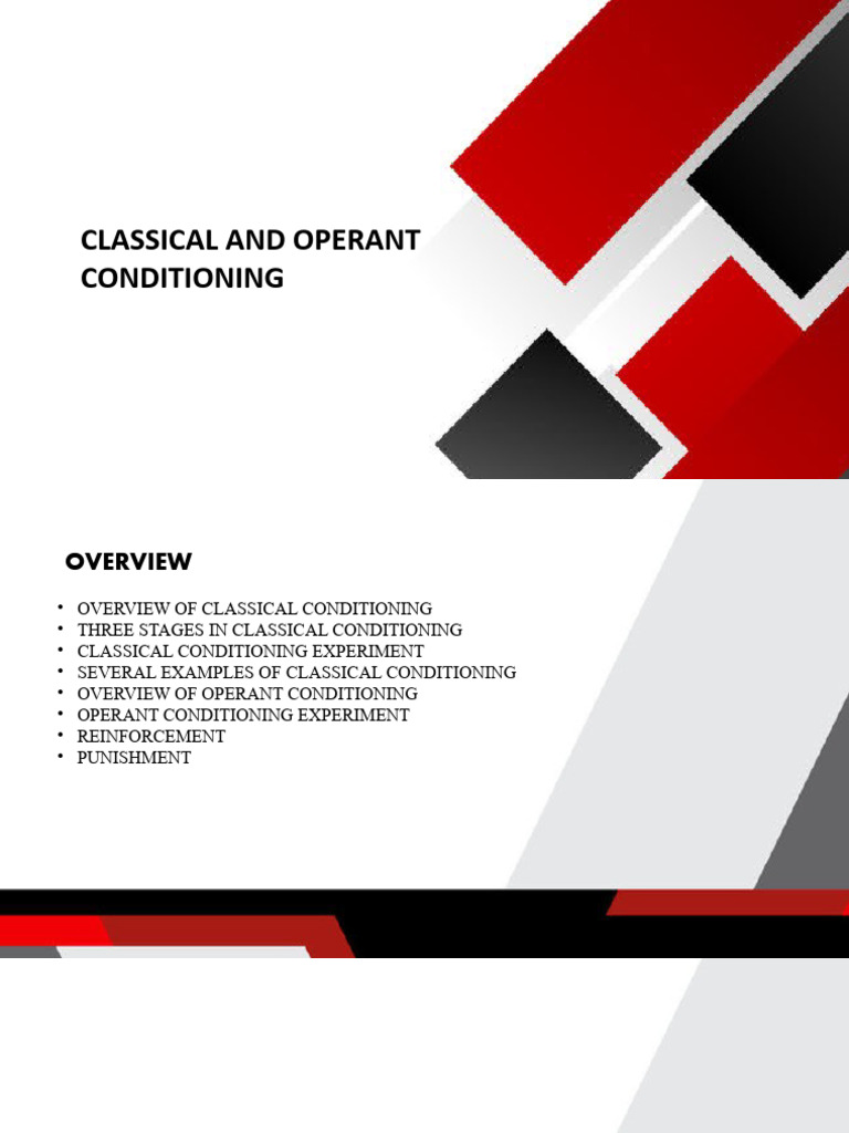 Classical and Operant Conditioning | PDF | Classical Conditioning | Reinforcement