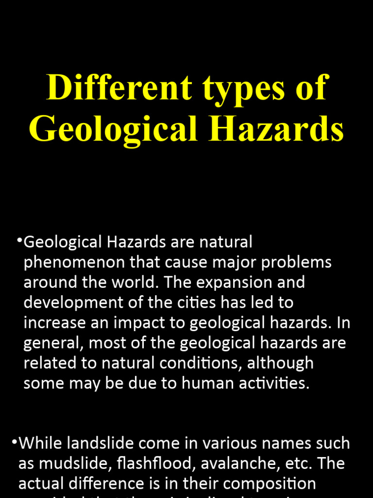 M1 Different Types of Geological Hazards - 083143 | PDF | Landslide ...