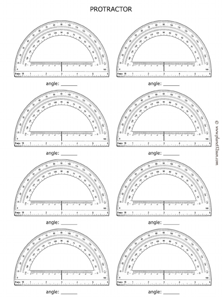 Blank Protractors Printable 1 | PDF