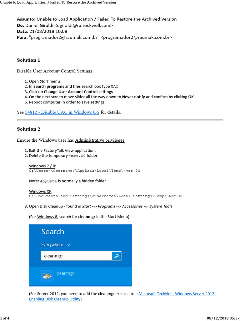Fixing Application Load Errors in FactoryTalk | PDF | Microsoft Windows | Computer File