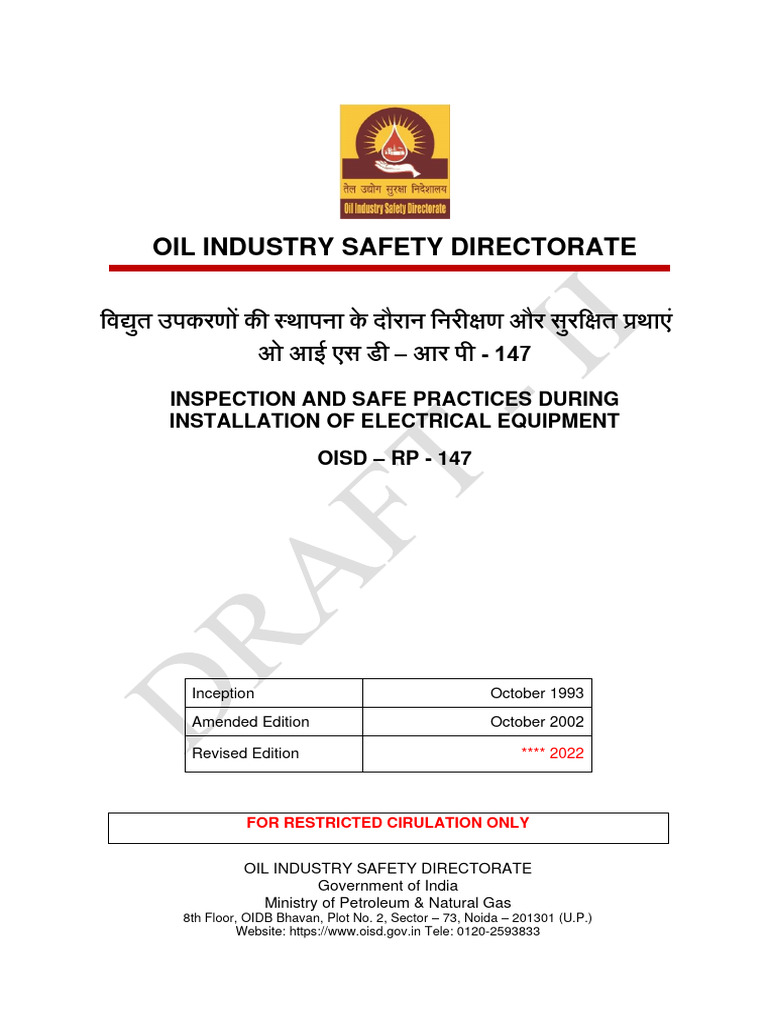 OISD-RP-147 Draft-II | PDF