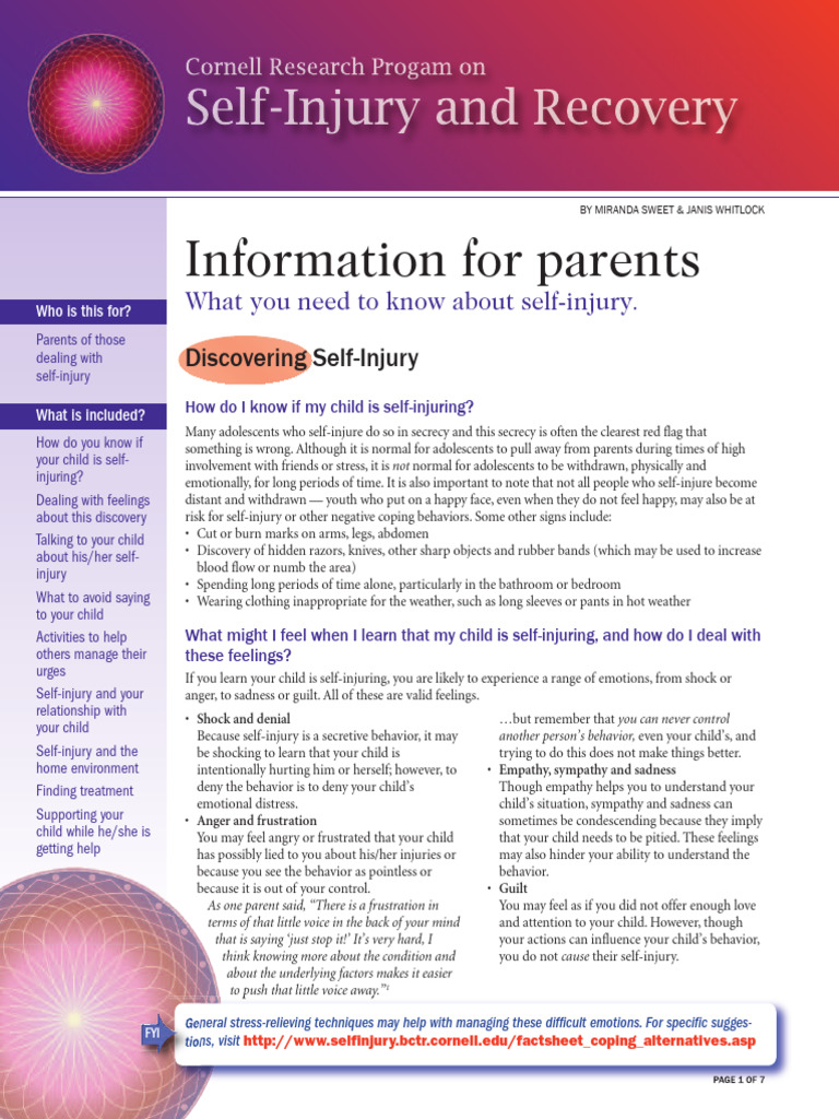 Understanding Self-Injury in Teens | PDF