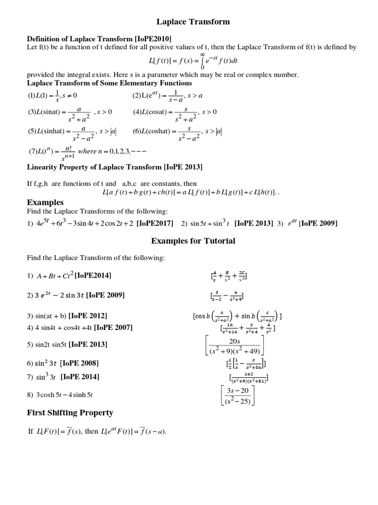 Laplace Tranform Teaching | PDF | Laplace Transform | Mathematical Physics