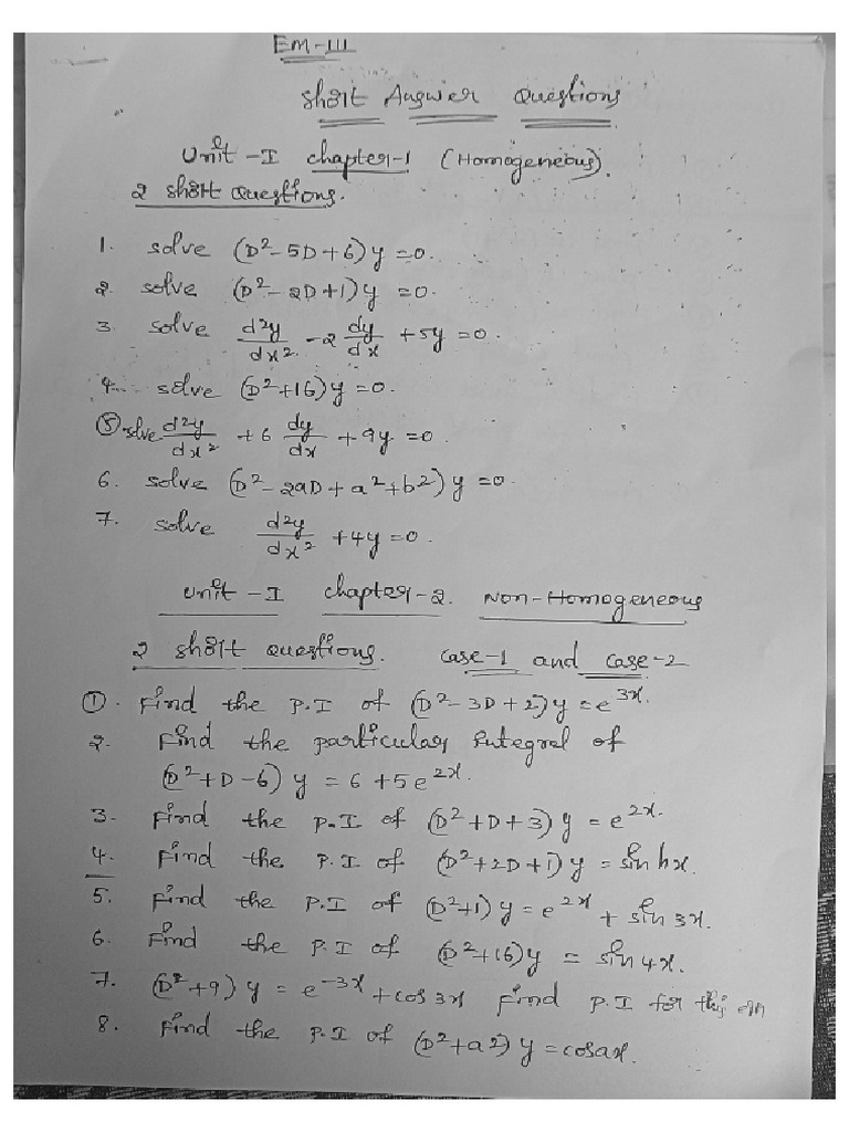 Em-3 Mid Imp Questions | PDF