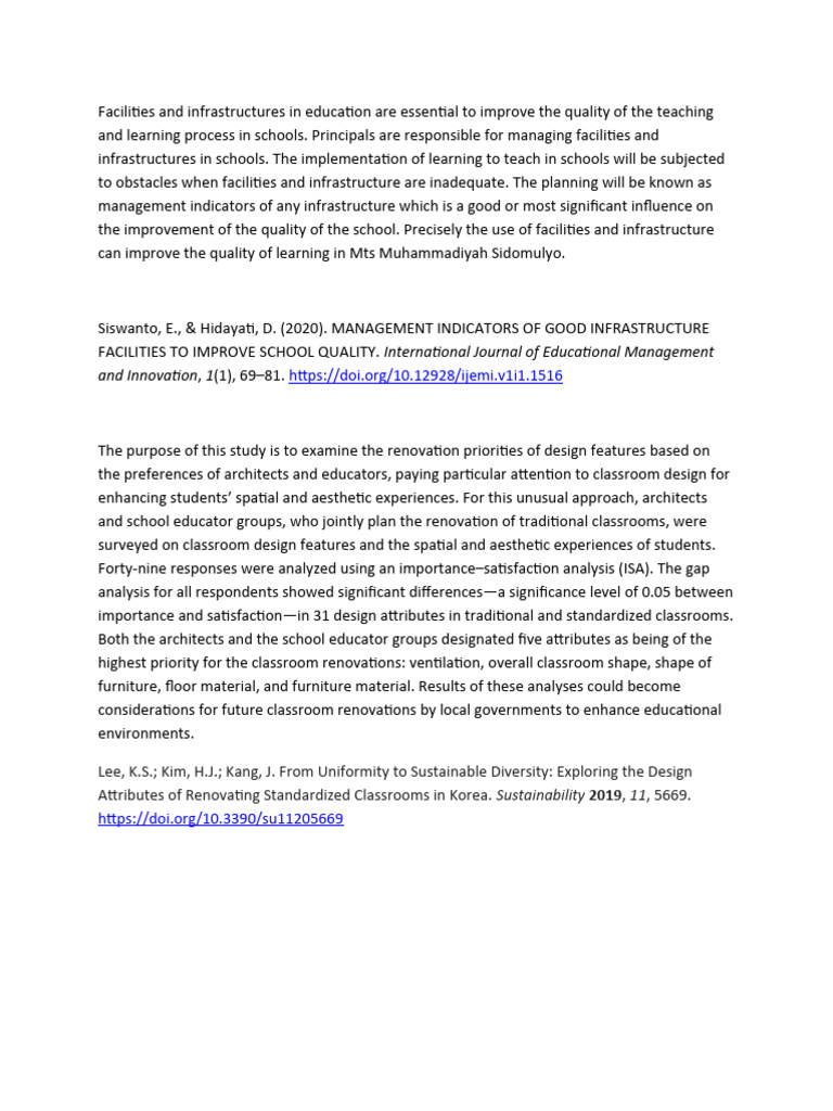 RRL for School Infrastructure Management | PDF | Infrastructure | Learning