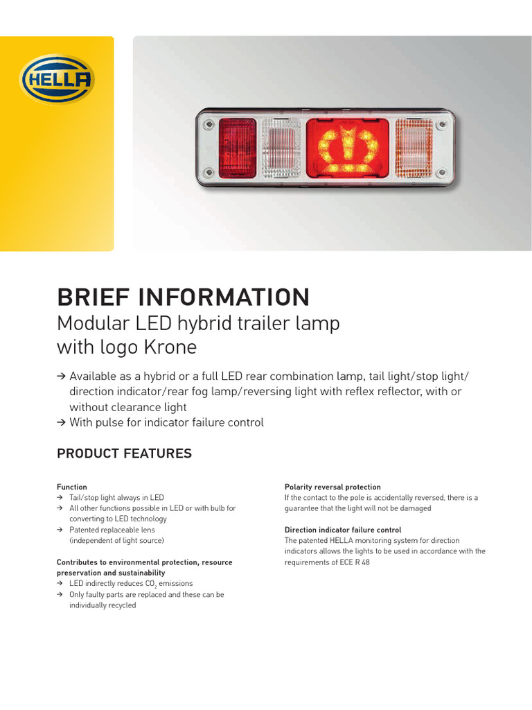 1521 BI Modular Rearlight Krone HELLA EN | PDF | Light Emitting Diode | Lighting
