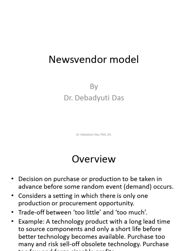 Newsvendor Model | PDF