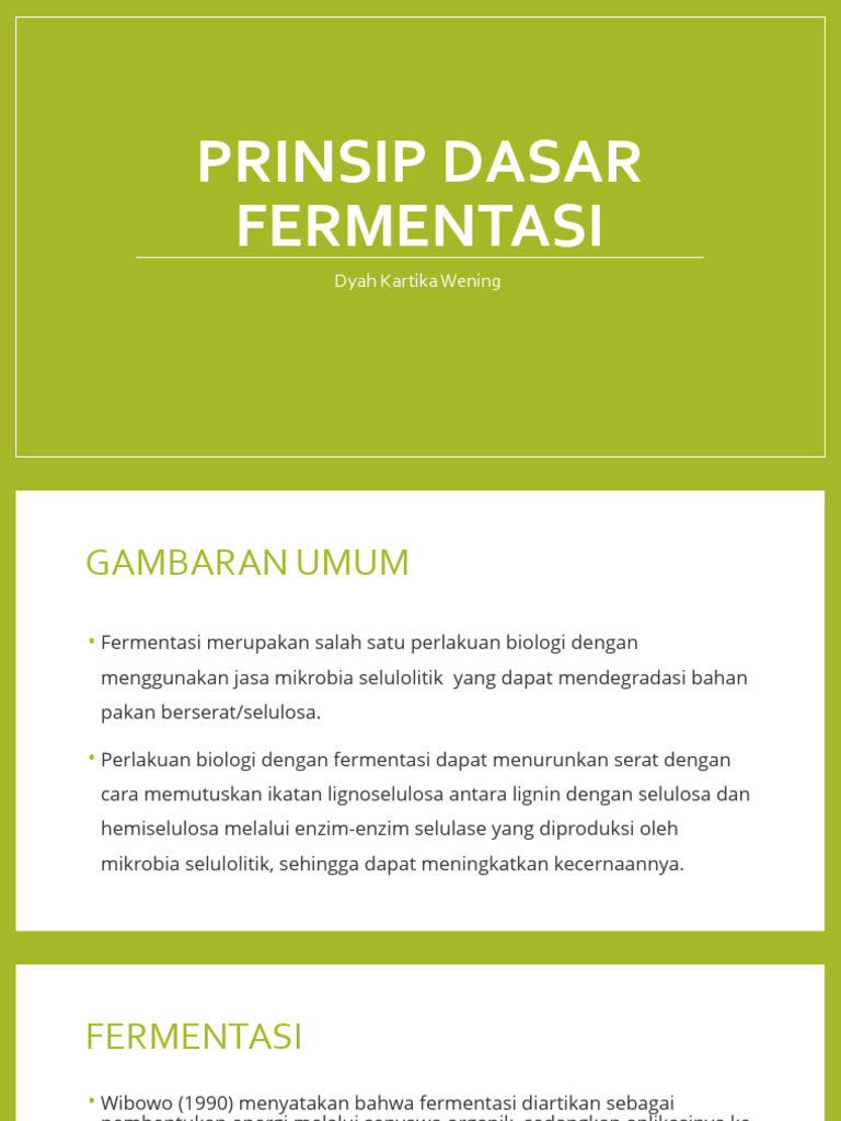 Prinsip Dasar Fermentasi | PDF