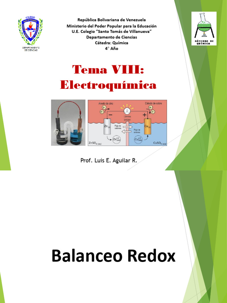 Tema VIII Electroquímica | PDF