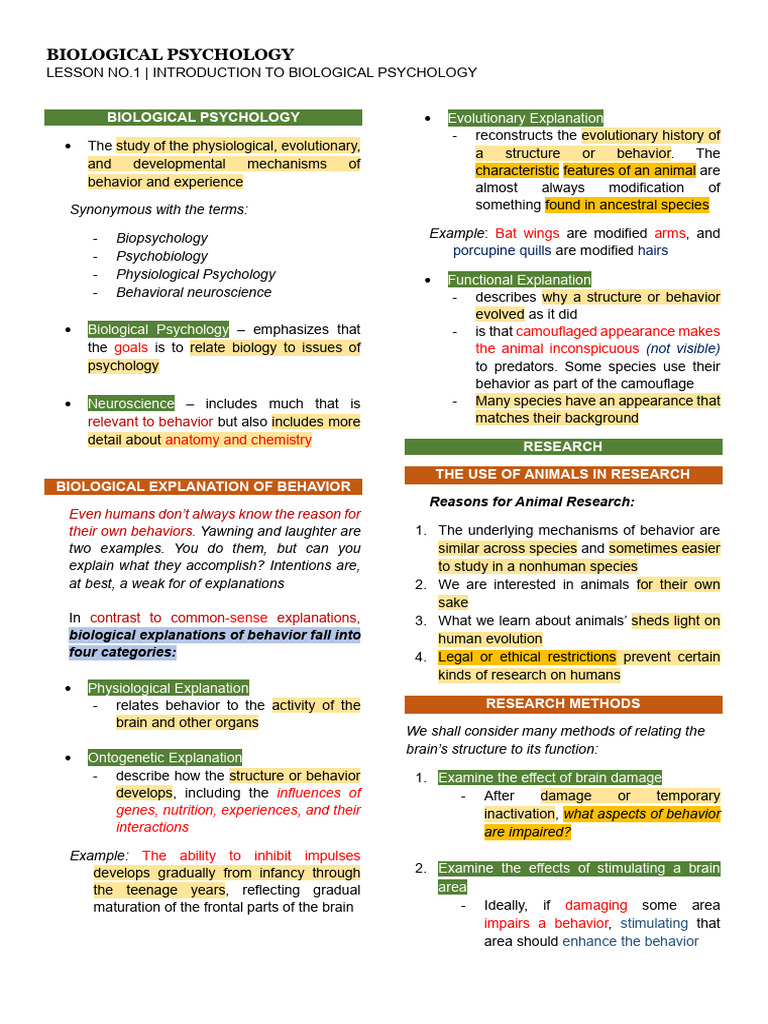 Biopsych Lesson1 | PDF | Functional Magnetic Resonance Imaging ...